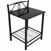 Jane Bedside Table – Platinum Metal Frame with Glass Top